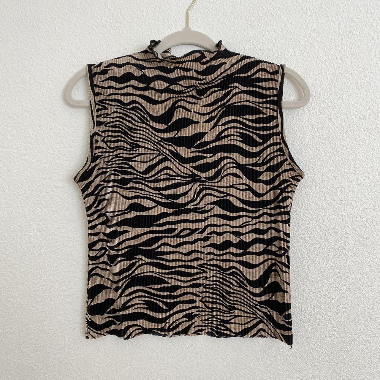 vintage 90s animal print ribbed tank made in... - Depop