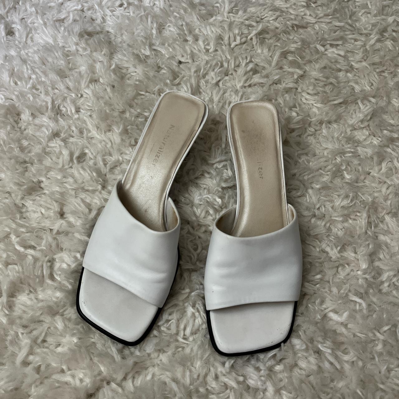 White mule heels - Depop