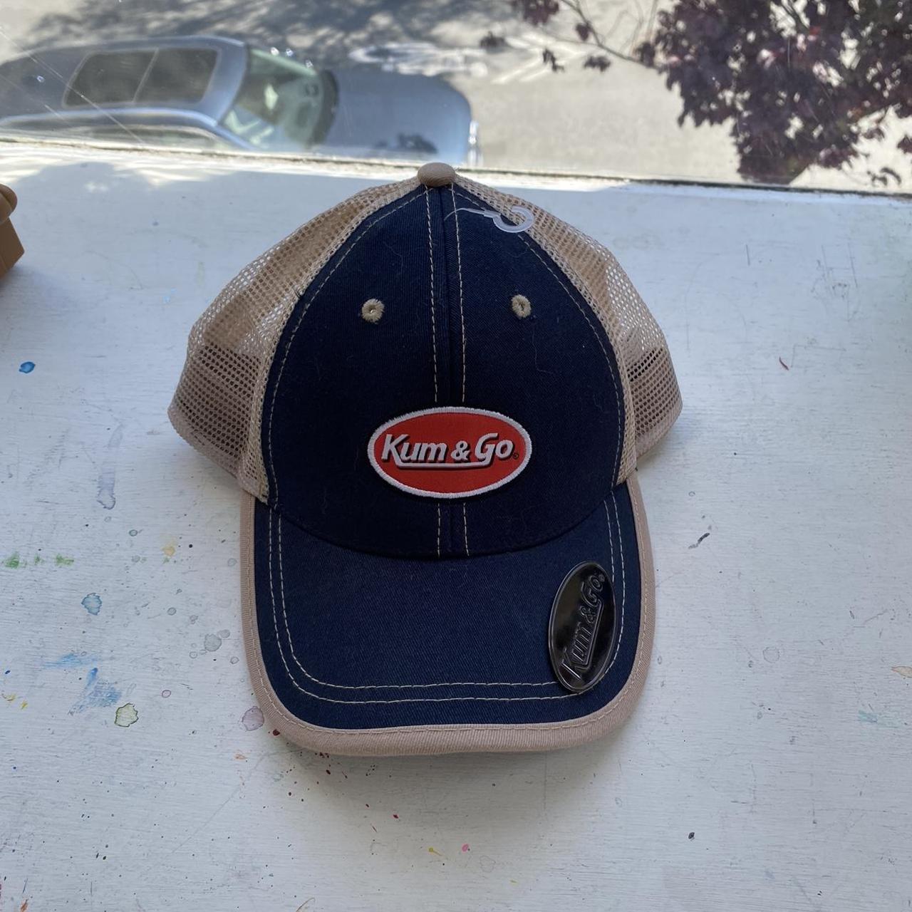 Men's Navy and Cream Hat | Depop