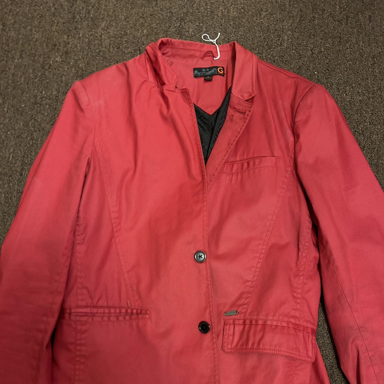 Guess Red Trench Coat - looks like leather - Depop