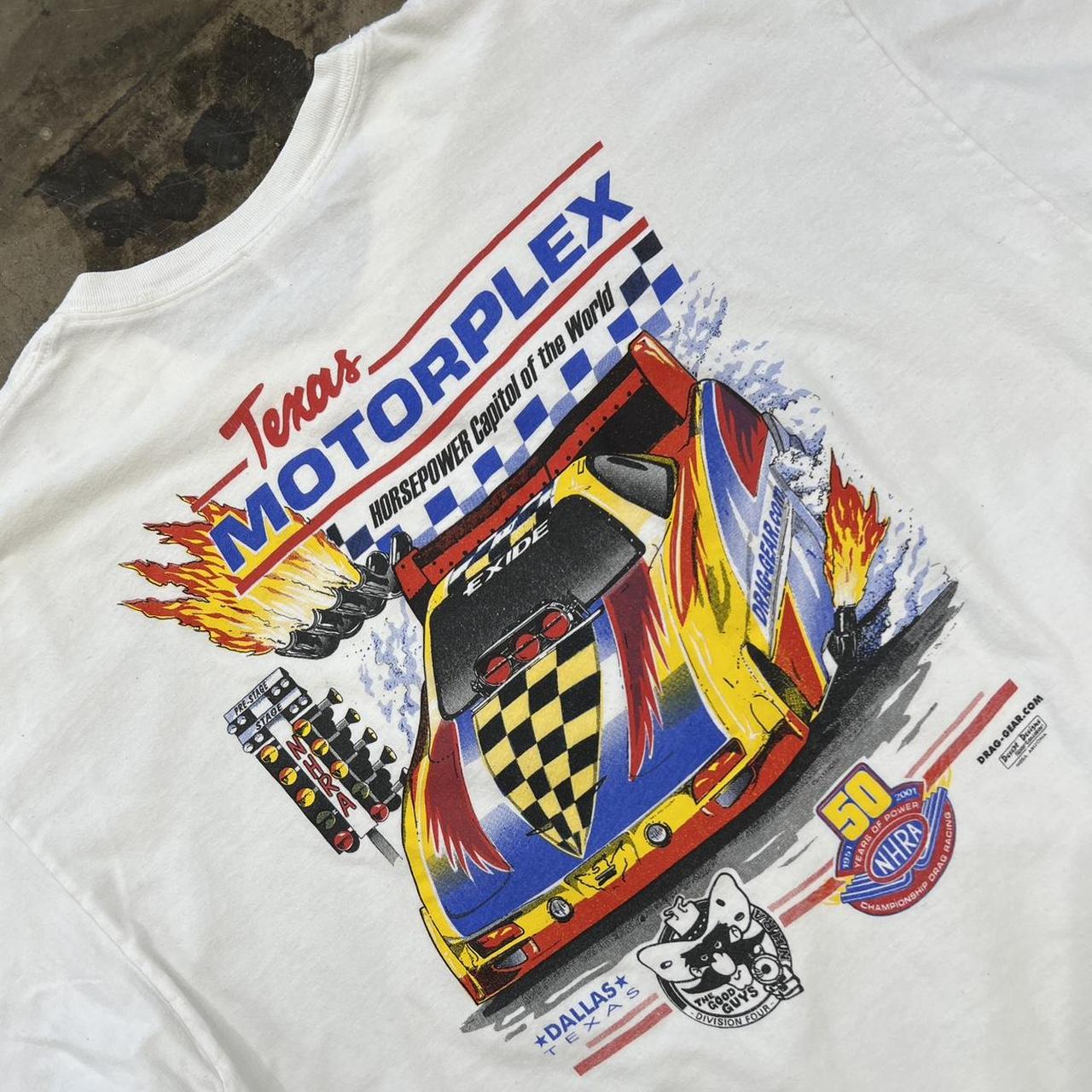 Vintage Texas Motorplex NHRA Dallas Texas Tee Sz.... - Depop