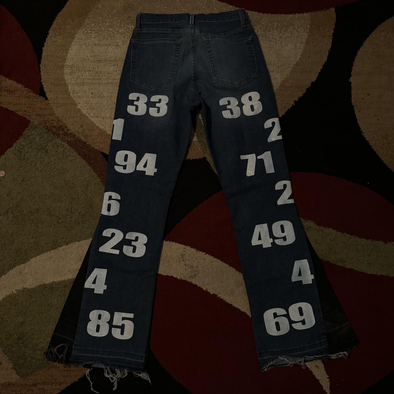 Custom number jeans i made 29x30 - Depop