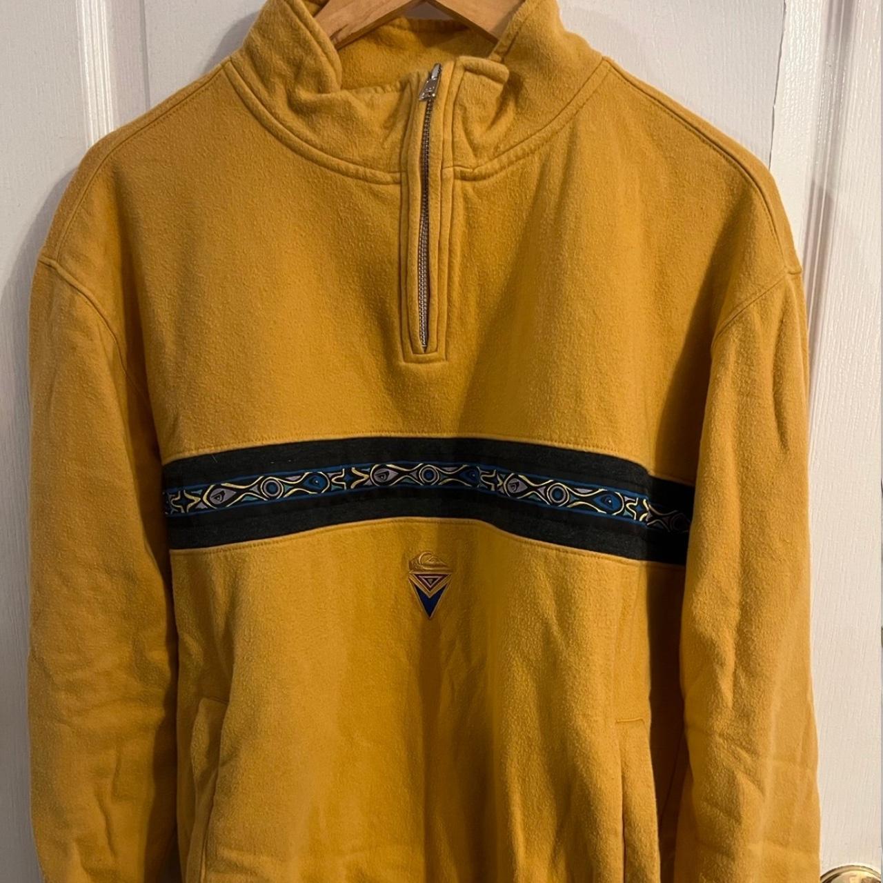 Yellow Quicksilver half-zip pullover. Brand new... - Depop