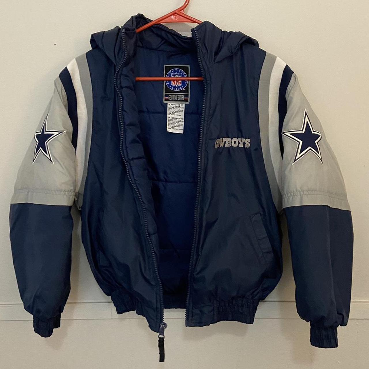 NFL Women's Navy and Grey Jacket | Depop