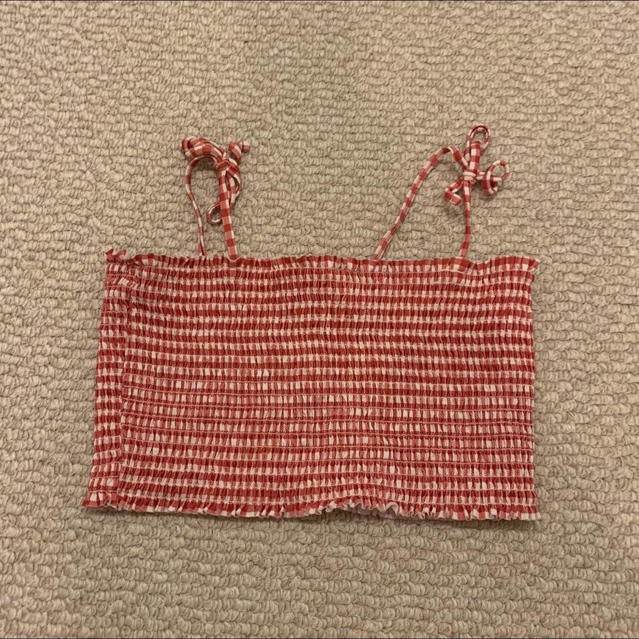 Farmers daughter crop top Red and white farmers... - Depop