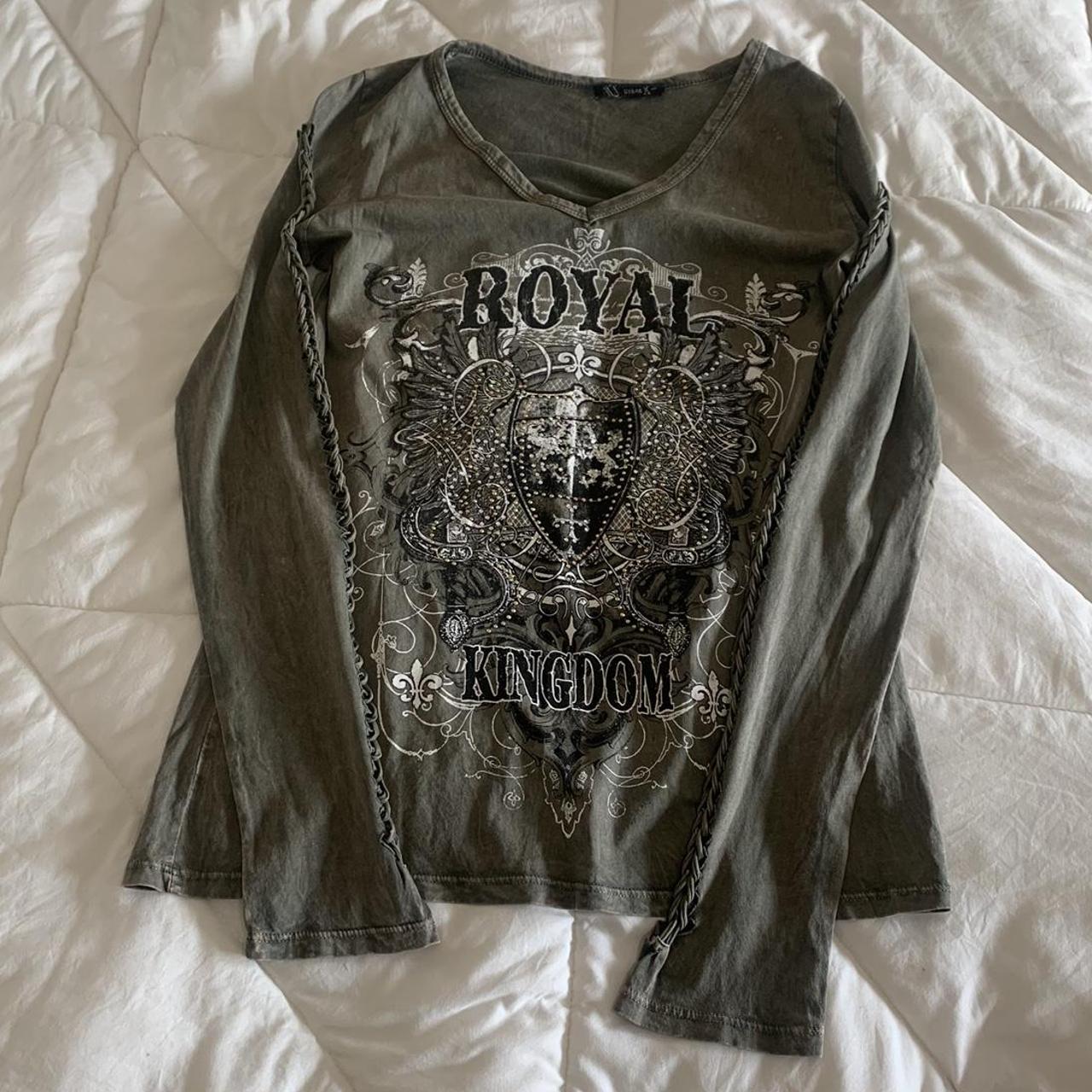 Cyber y2k shirt Green grunge shirt Sizes large #y2k... - Depop