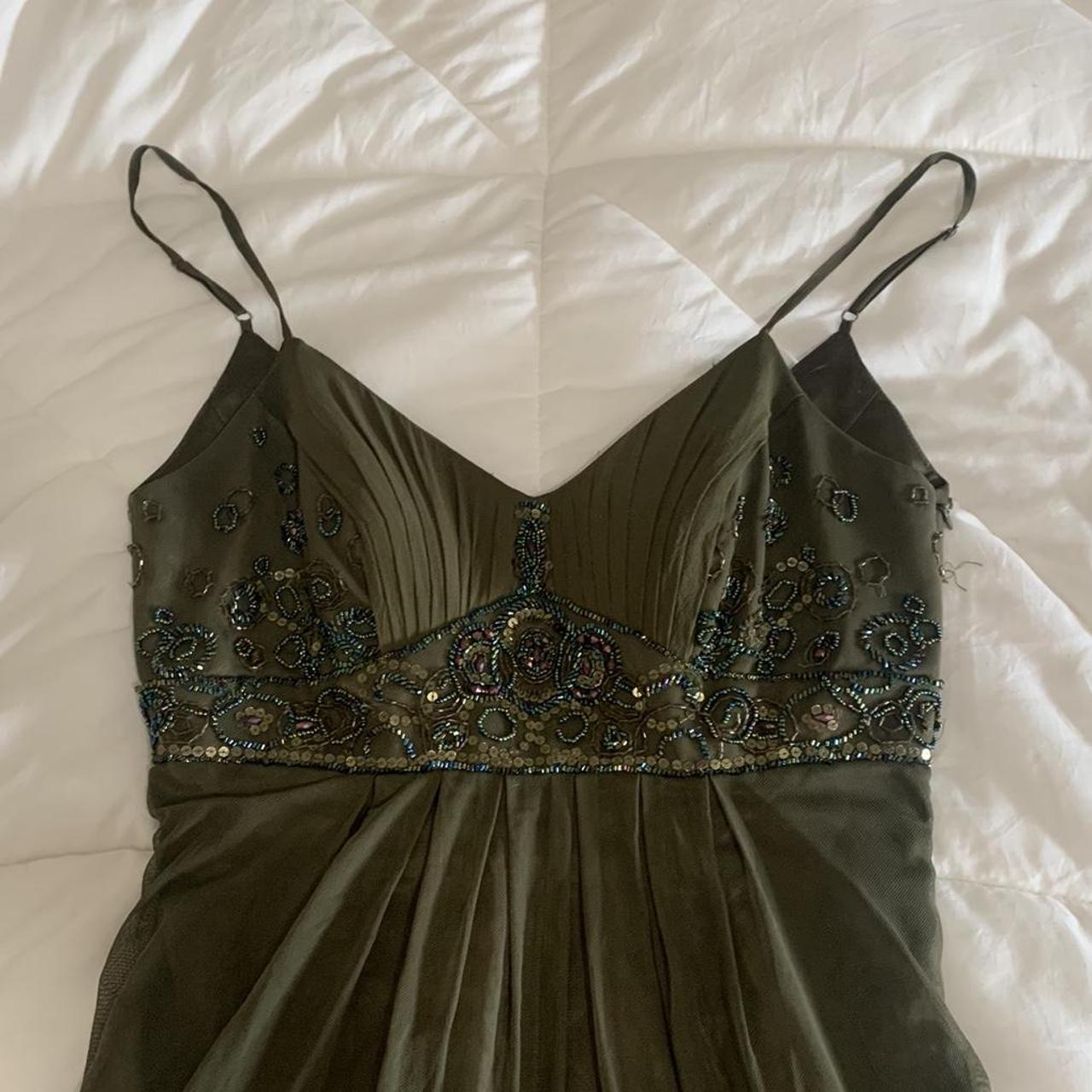 Vintage green beaded dress Fairy grunge dress Sue... - Depop