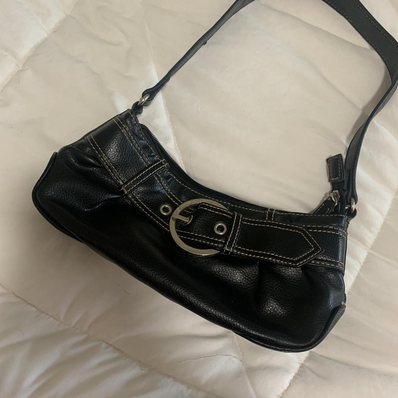 Y2K black buckle swing purse Mini black bag #y2k... - Depop