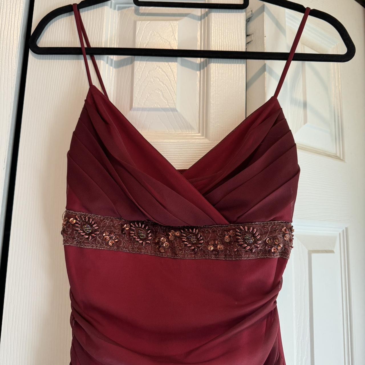 Vampire dark red mesh dress 90s vampire dress Red... - Depop