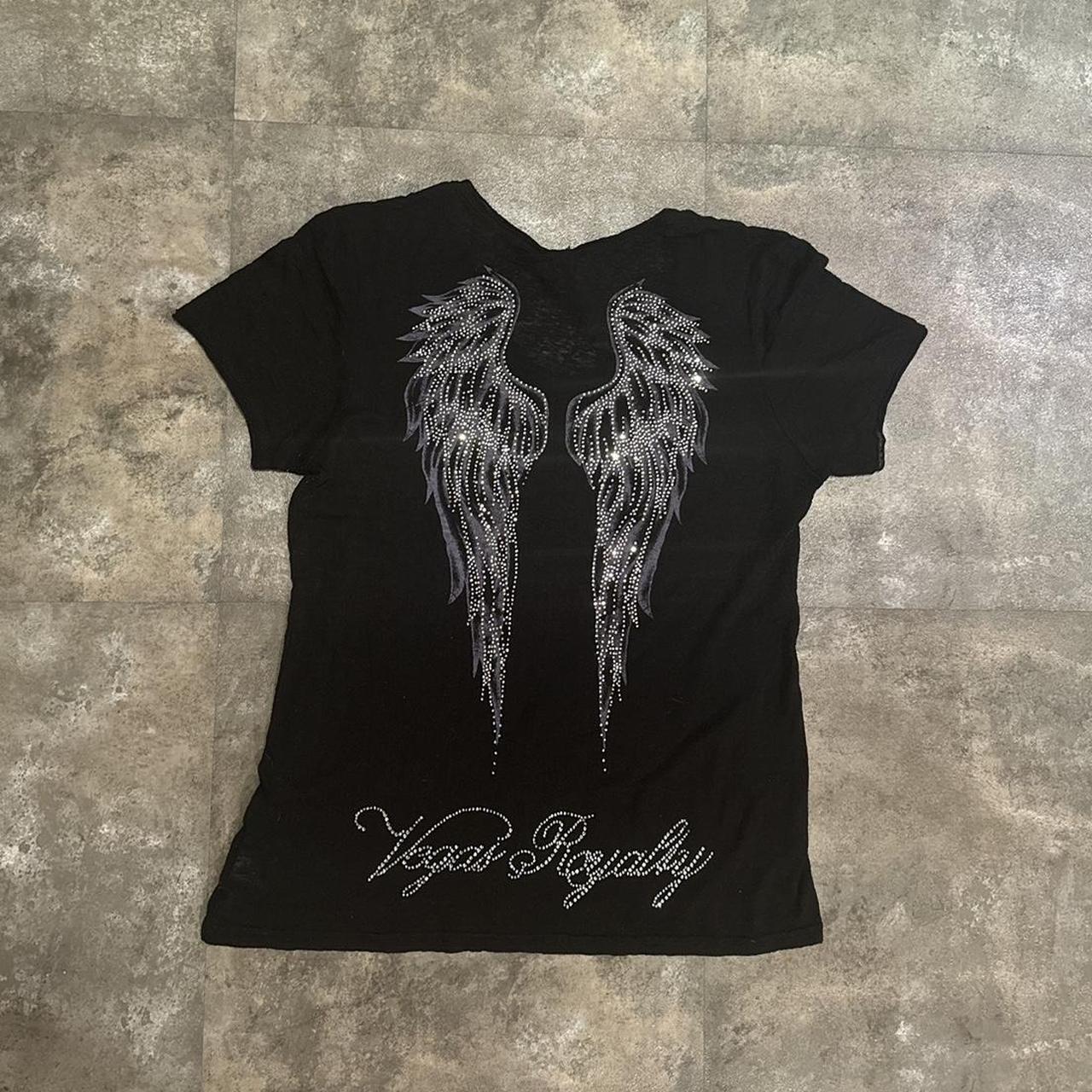 Y2K angel wing shirt Cyber Y2K shirt Size:... - Depop