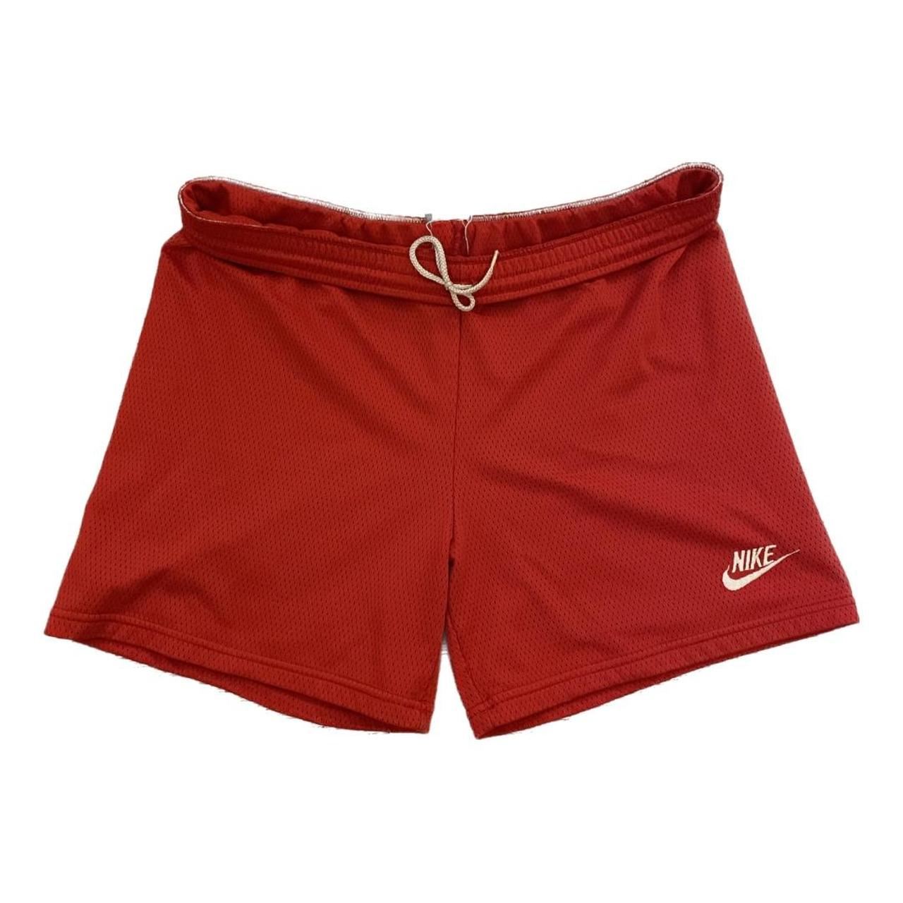 red nike jersey sweatshorts! these are so cute and... - Depop