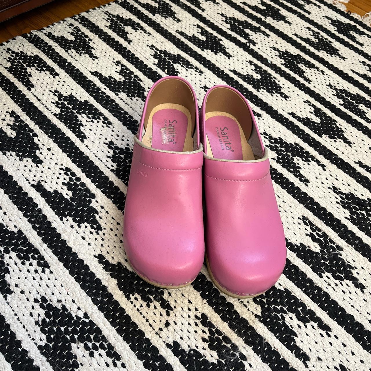 Pink Sanita Clogs worn a few times. Size 42 euro.... - Depop