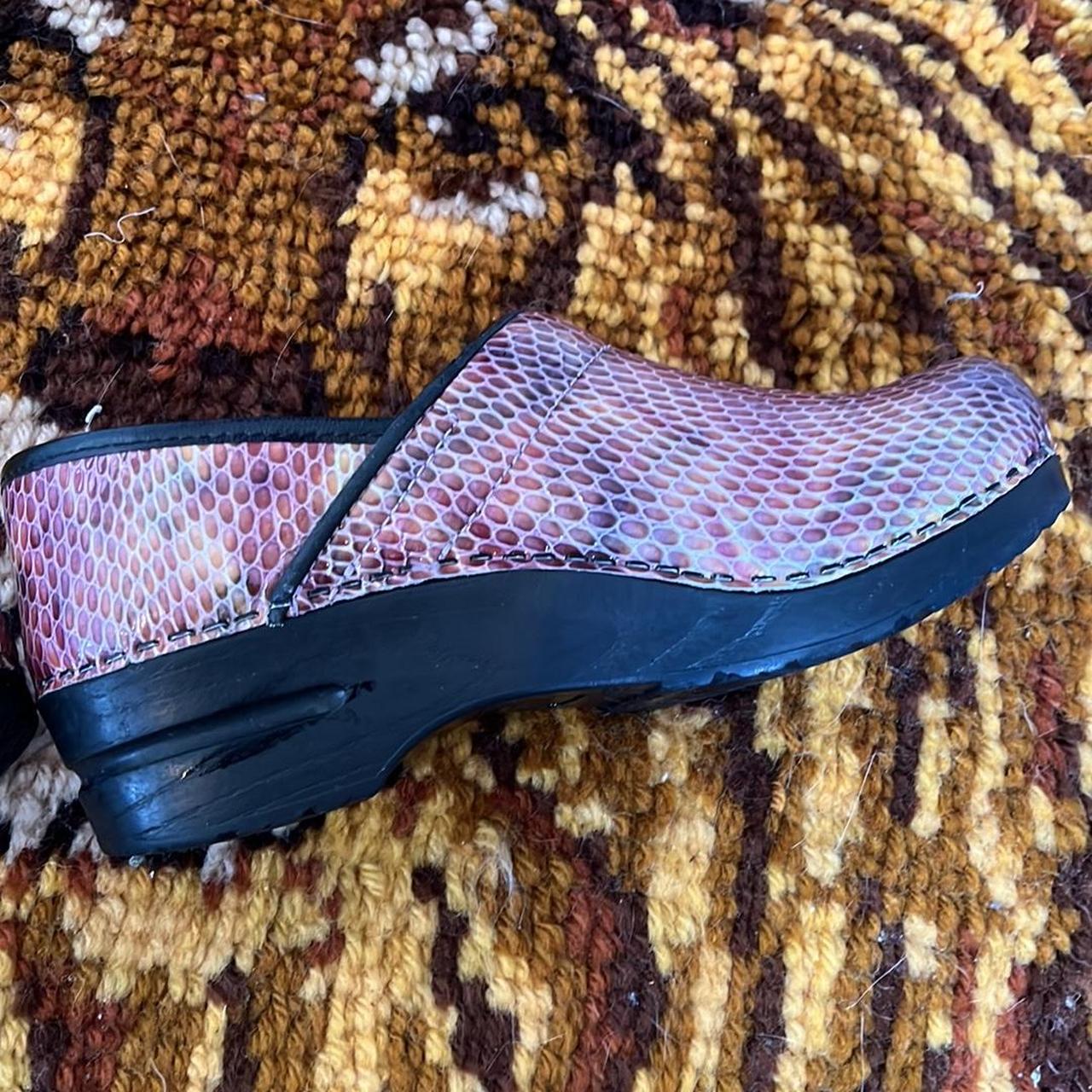 Sanita Clogs with snakeskin print size 7.5 - Depop