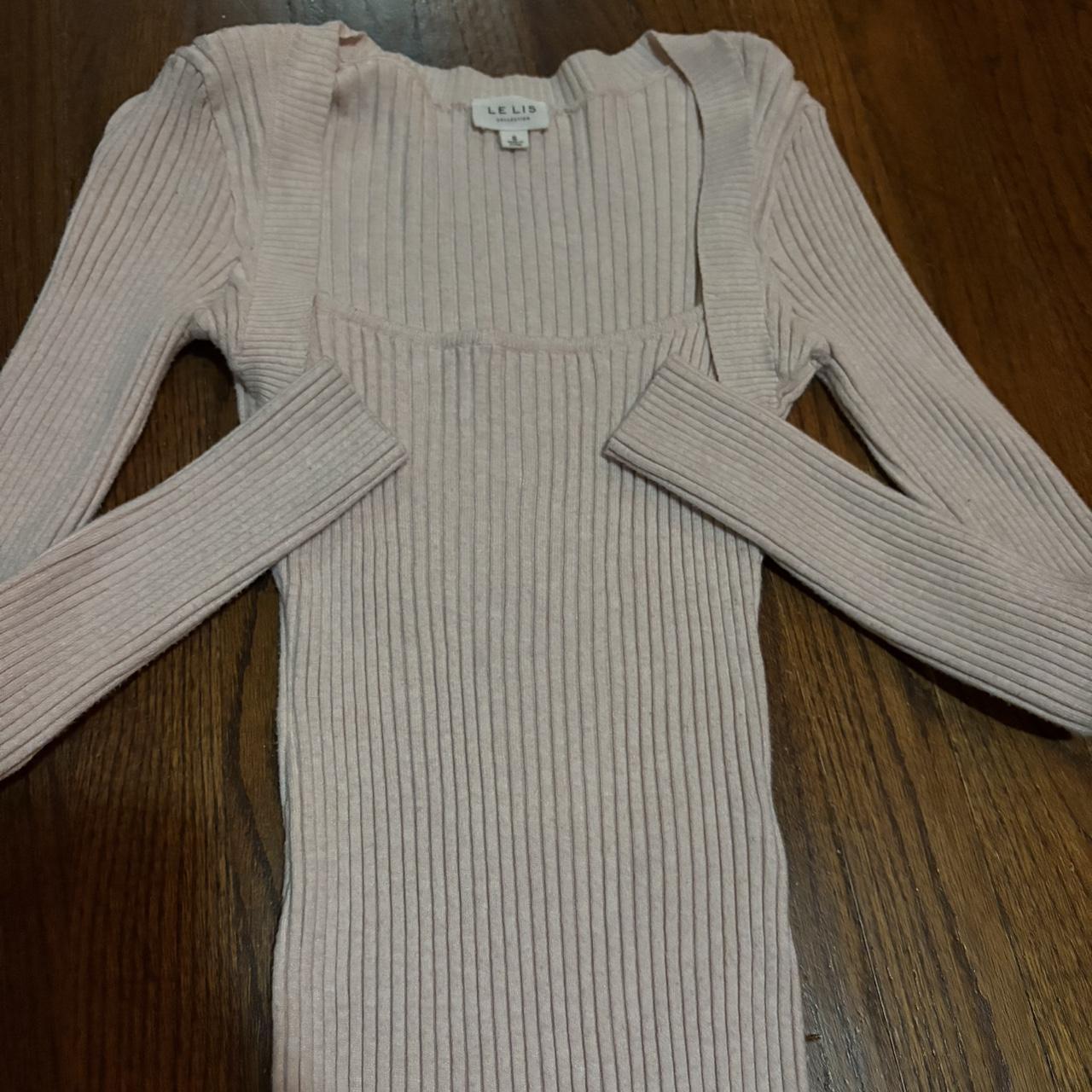 light pink Le Lis Collection ribbed long sleeve top... | Depop