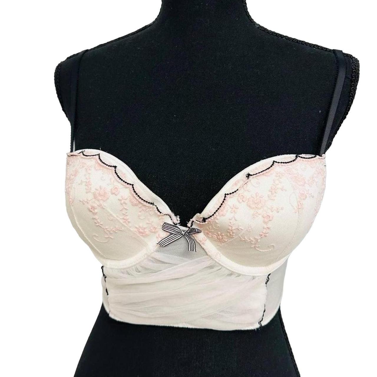 Embroidered White Bridal Bustier Bra Brand:... - Depop