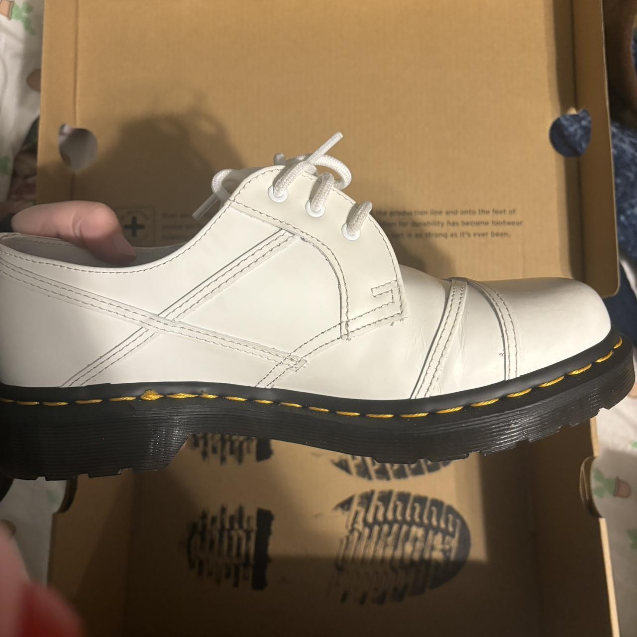 Doc martens 1461 white with bows Women’s 9 - Depop