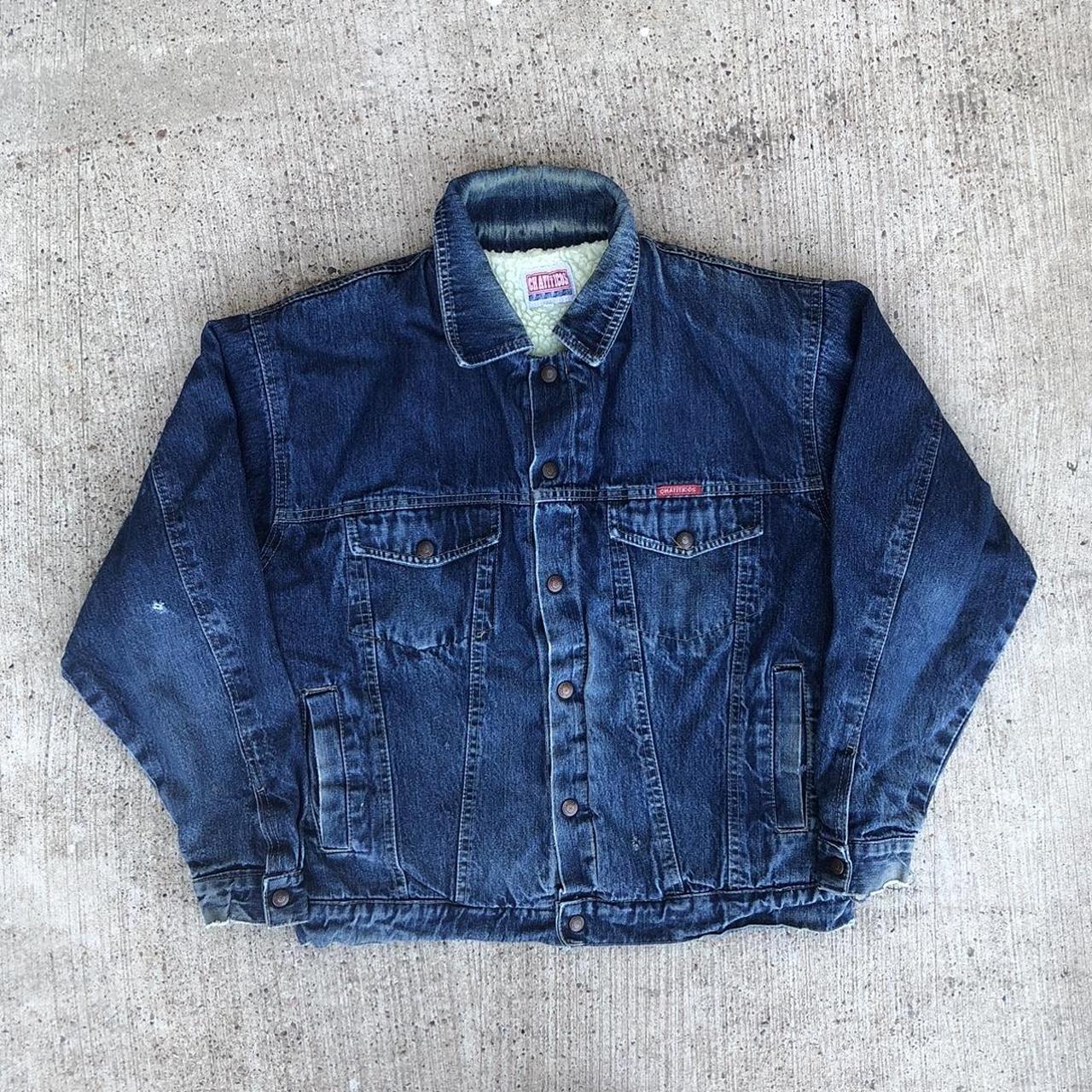 80s Boxy Cropped Denim Jacket MEASUREMENTS: CHEST:... - Depop