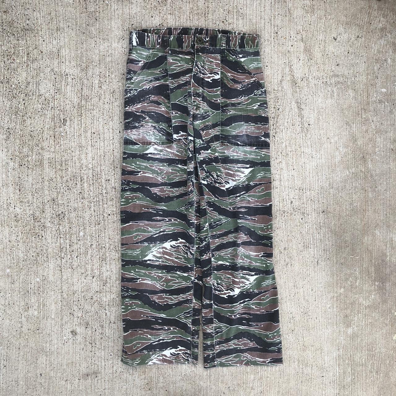70s Tiger Camo Pants MEASUREMENTS: W: 29 in.... - Depop