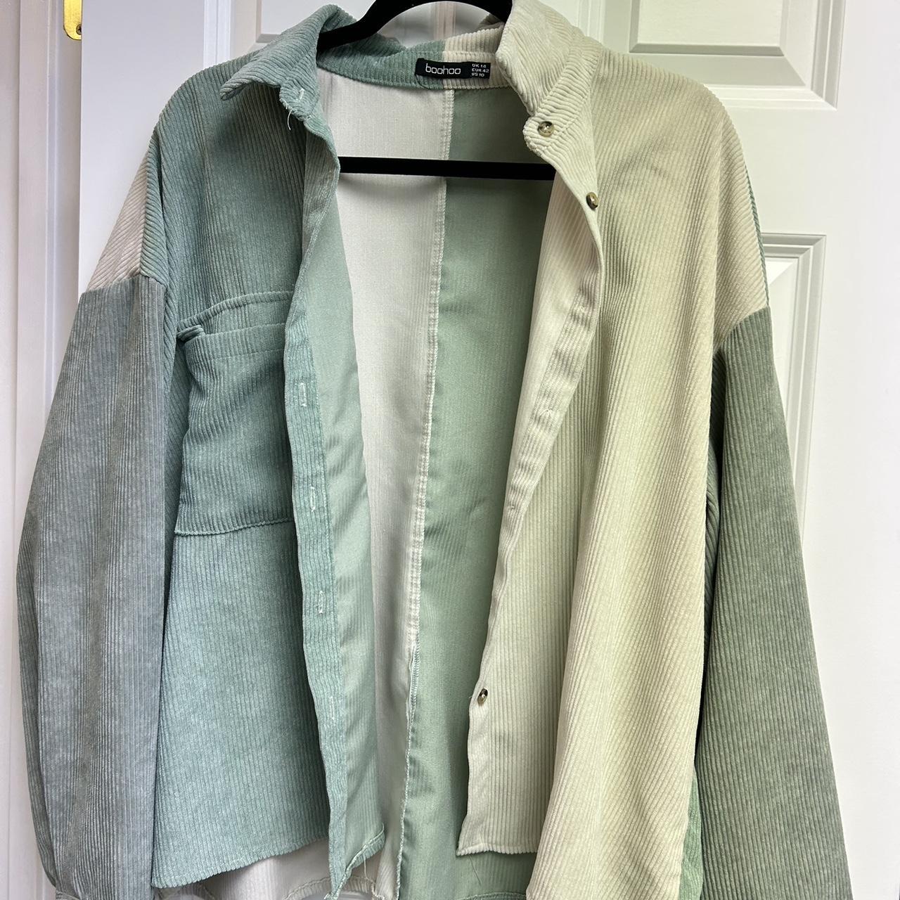 - green and cream colored flannel - worn 2 times -... - Depop