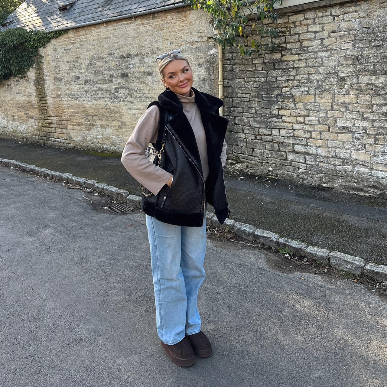 Black Aviator Faux Fur Gilet - Quiz Clothing 🖤 - Depop