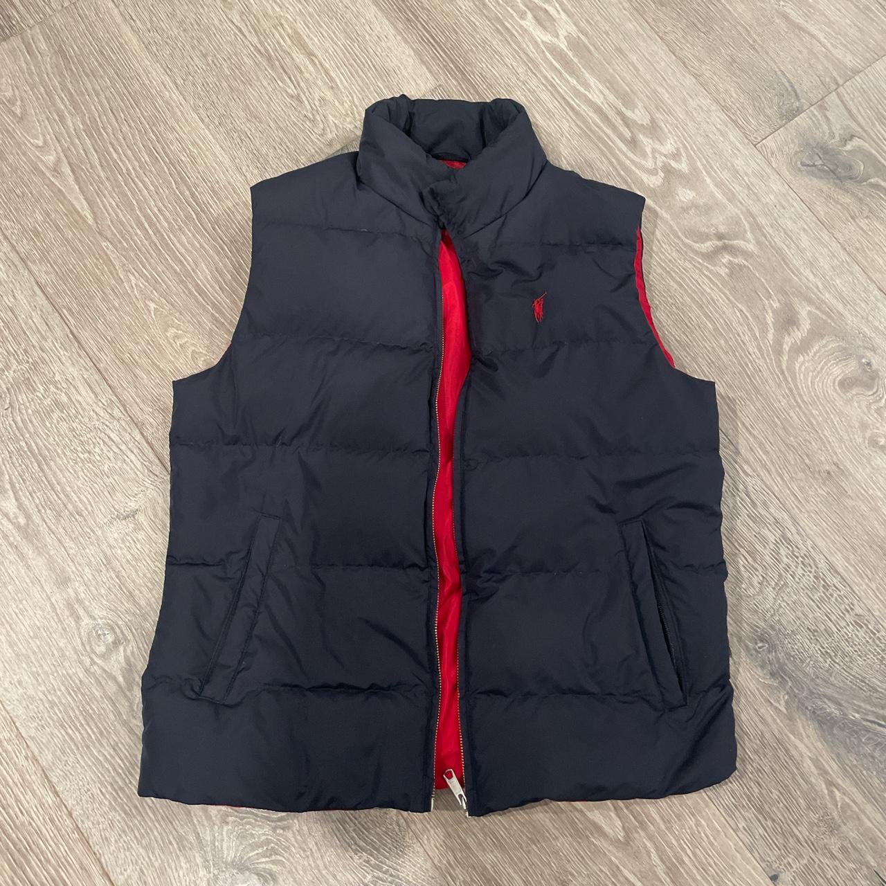 Polo Ralph Lauren Men's Navy and Red Gilet | Depop