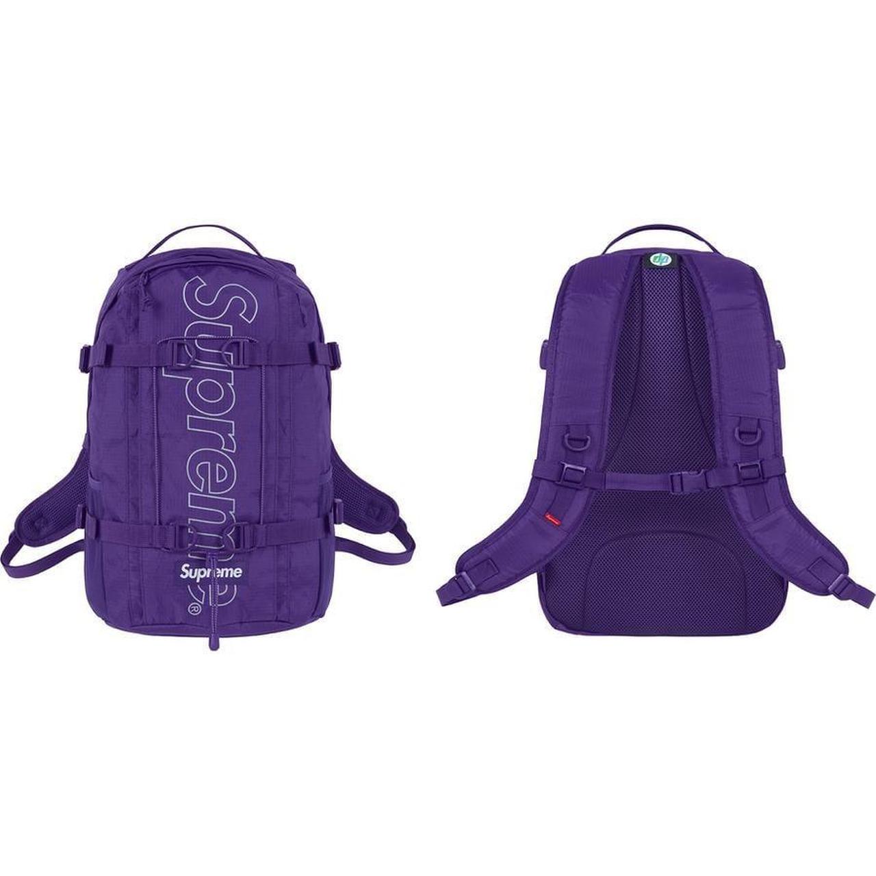Supreme FW18 Backpack Purple Used | No Flaws... - Depop