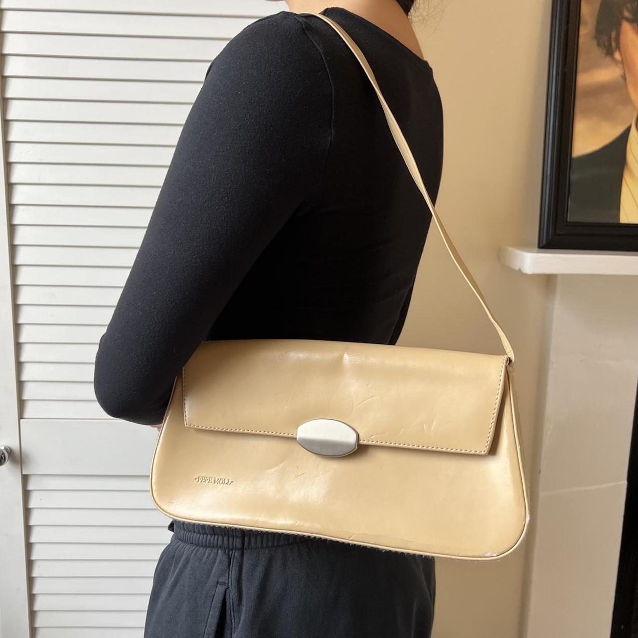Vintage cream shoulder bag #vintage #y2k... - Depop