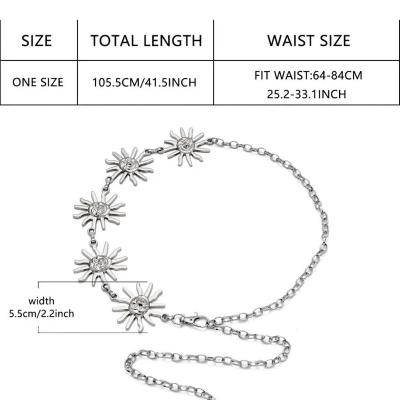 Silver Sun Metal Link Chain Belt Body Chain This... - Depop