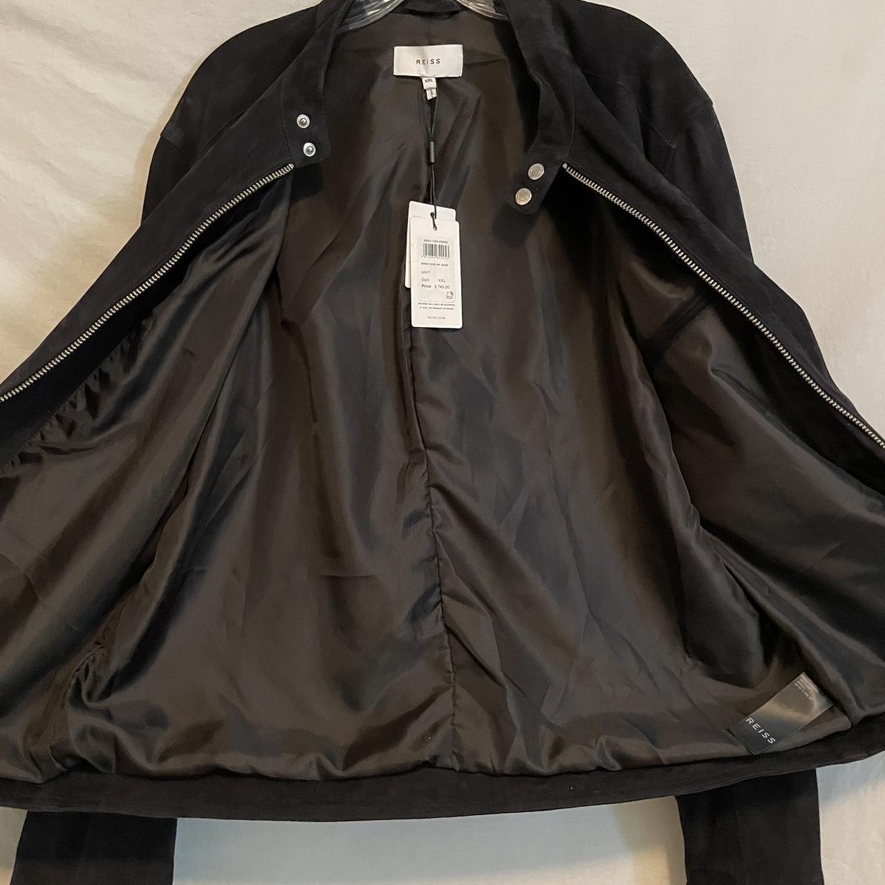 Reiss men’s navy suede jacket in XXL Details: -... - Depop