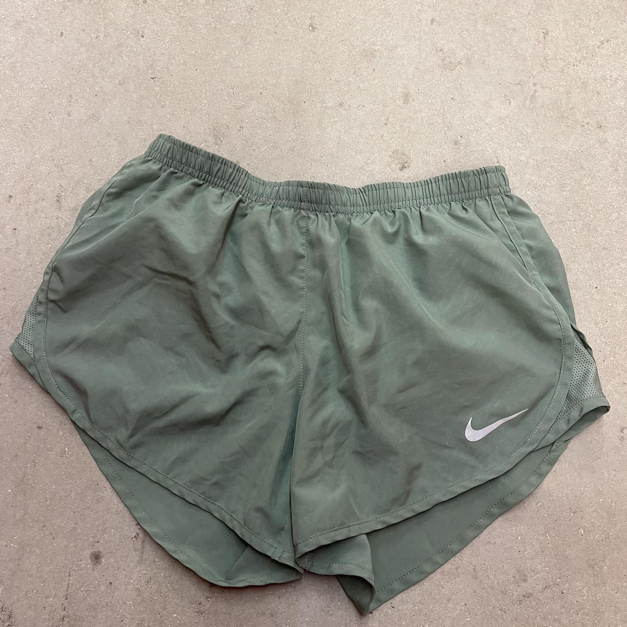 Sage green nike running shorts Size small Dri-fit - Depop