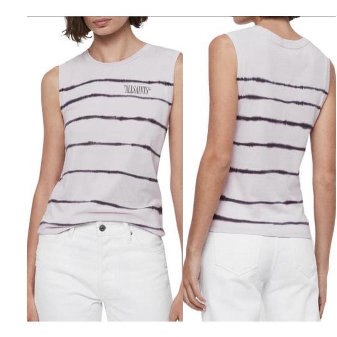 All saints Tank light pink and grey Tie Dye size... - Depop