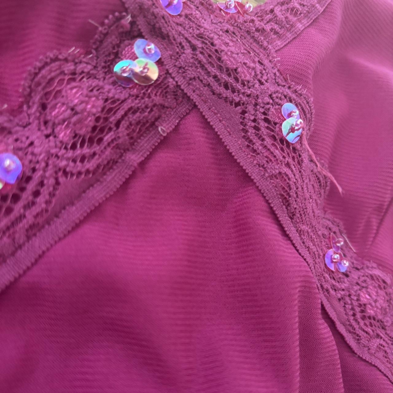 Vintage y2k xhilaration magenta tank top with mesh... | Depop