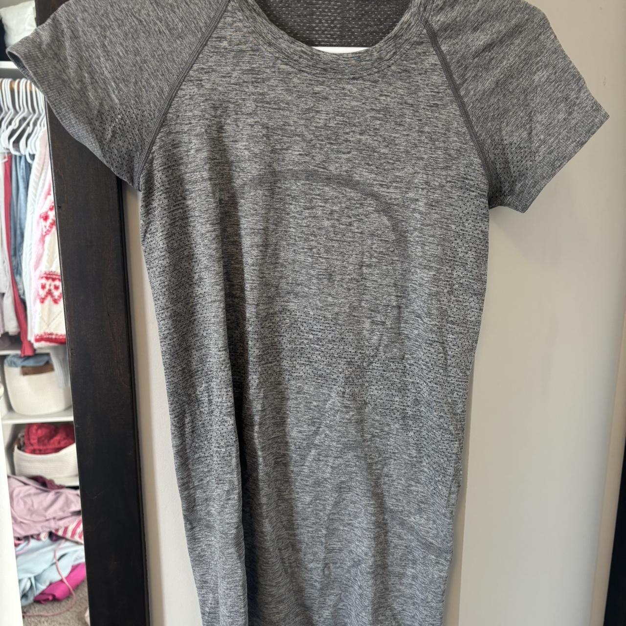 Lululemon swiftly tech short sleeve grey top size 4 | Depop