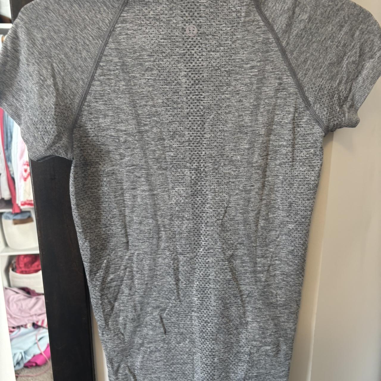 Lululemon swiftly tech short sleeve grey top size 4 | Depop