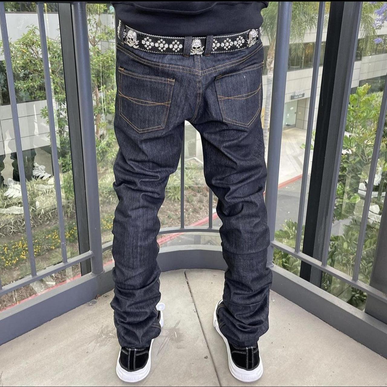 stacked jeans from static denim #y2k #kencarson... - Depop