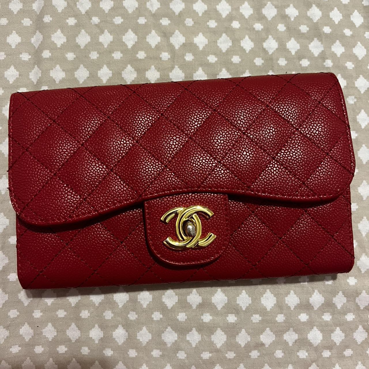 Red Chanel wallet - Depop