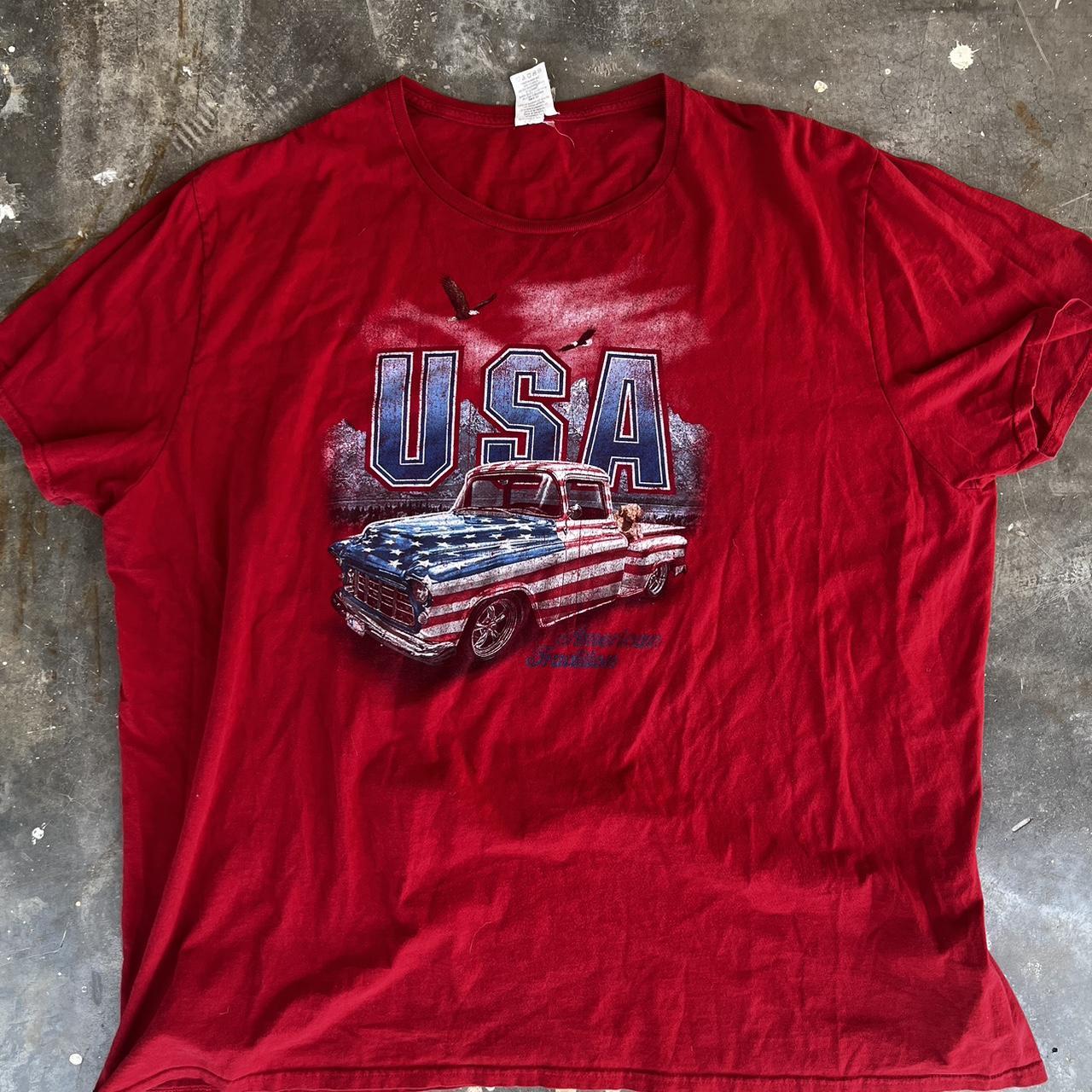 Men's Red and Blue T-shirt | Depop