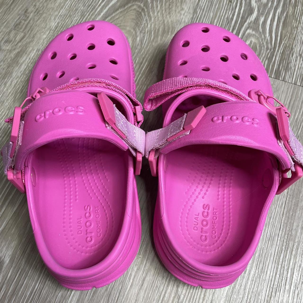 Womens Pink Post Malone Crocs Tagged Size Womens 7 Depop