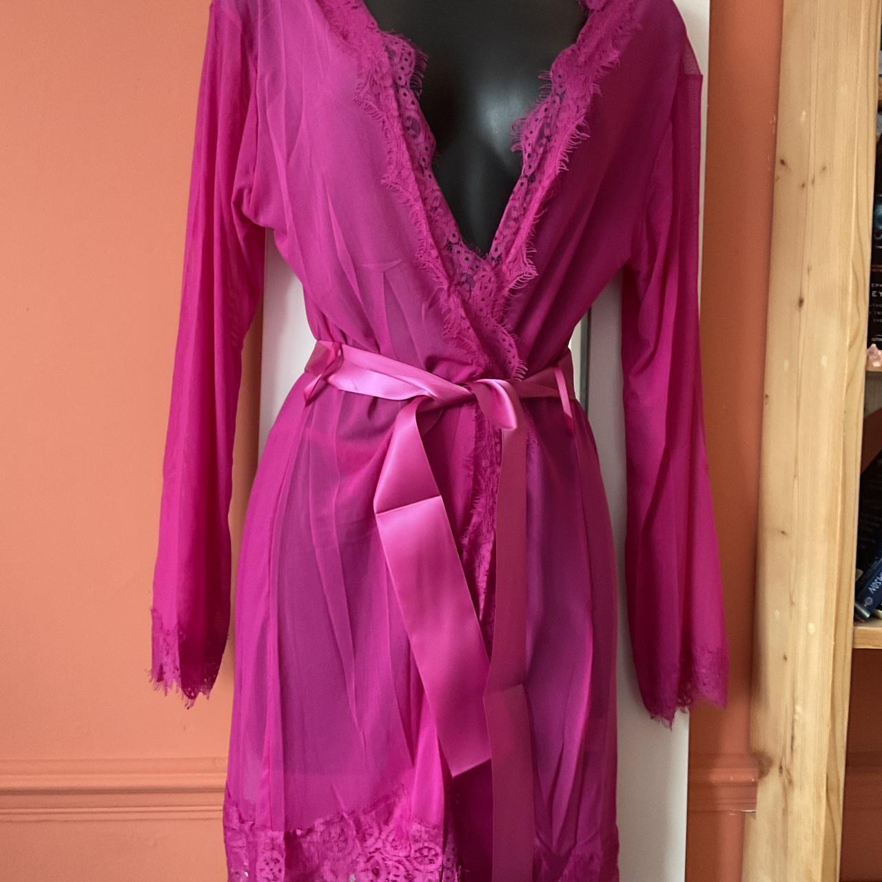 Beautiful saucy sheer robe with matching sash and... - Depop