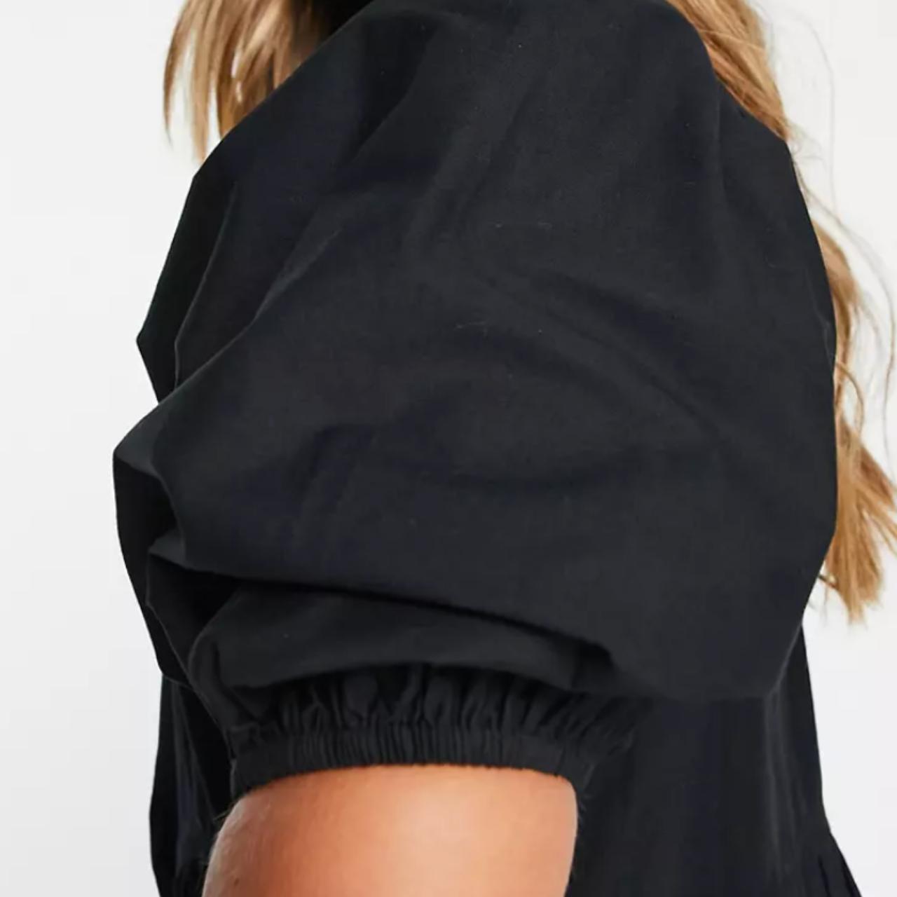 Asos Design Cotton Jumbo Scallop Puff Sleeve Smock Depop