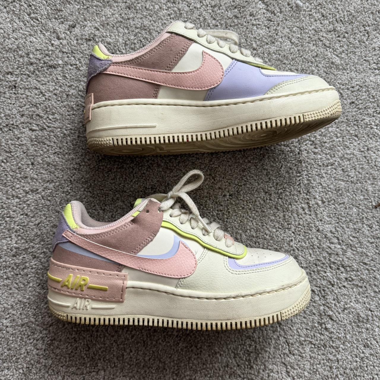 Nike neon colored air force 1 8/10 condition - Depop