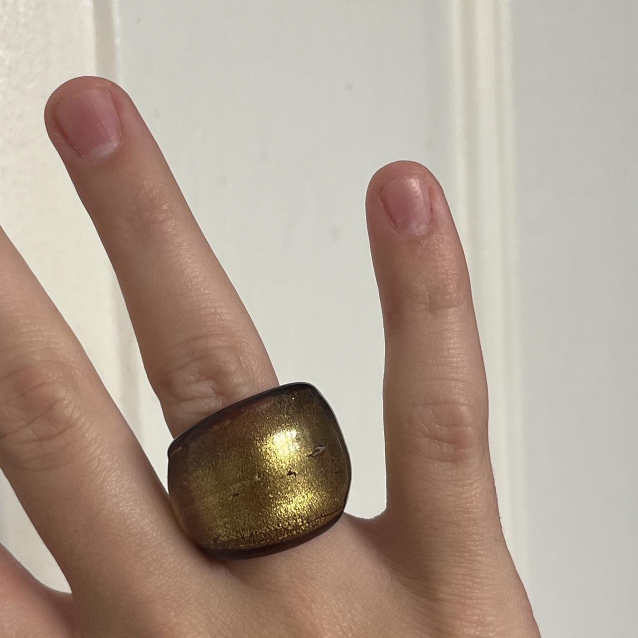 Ring bundle Chunky flower ring Chunky bronze ring... - Depop