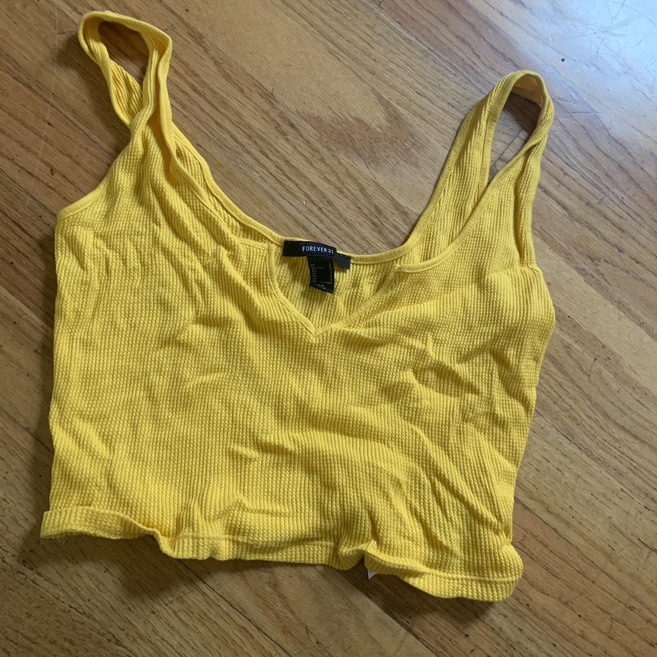 Forever 21 yellow tank top, size S! Perfect for... - Depop