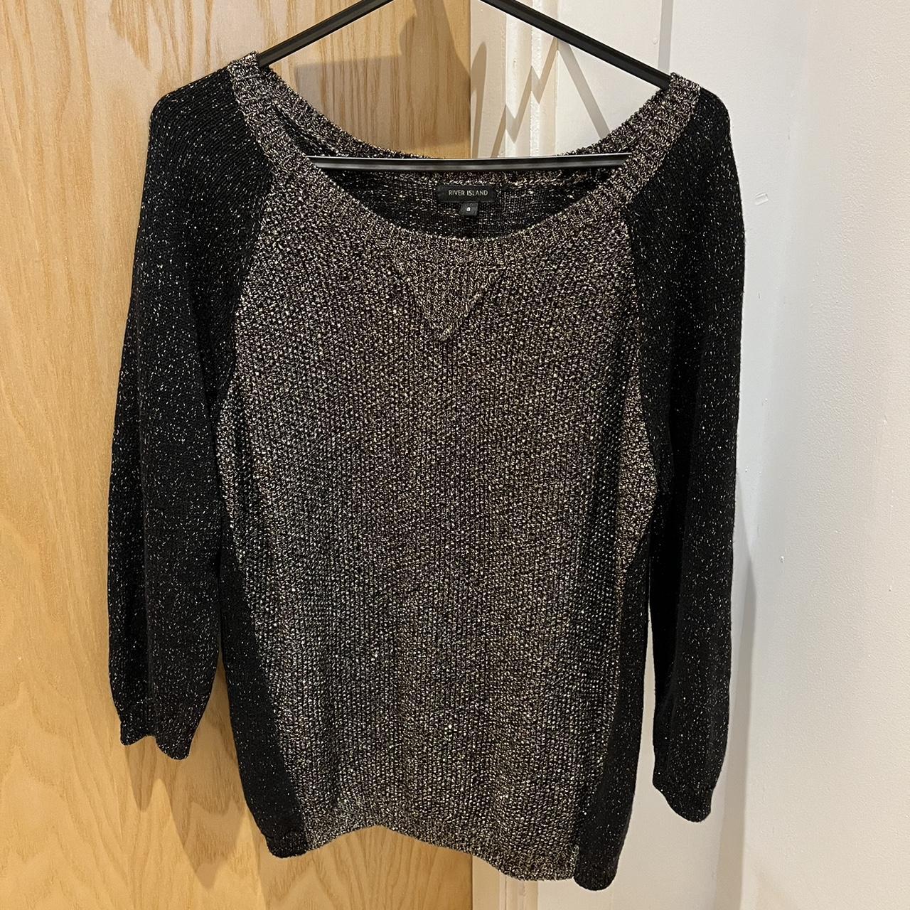 River Island Black and Gold Jumper Size 8 Great... - Depop