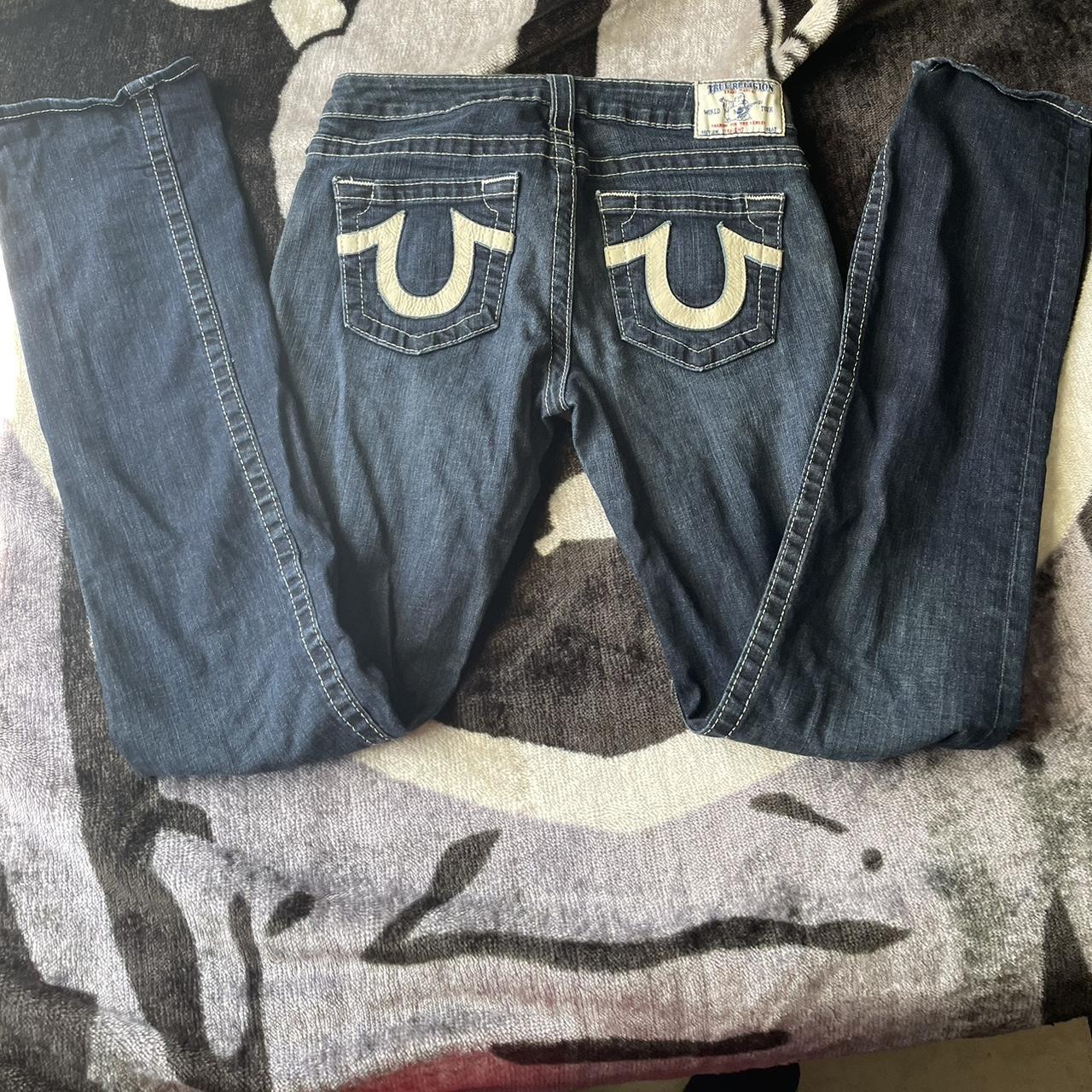 True religions Slim fit White stitching - Depop