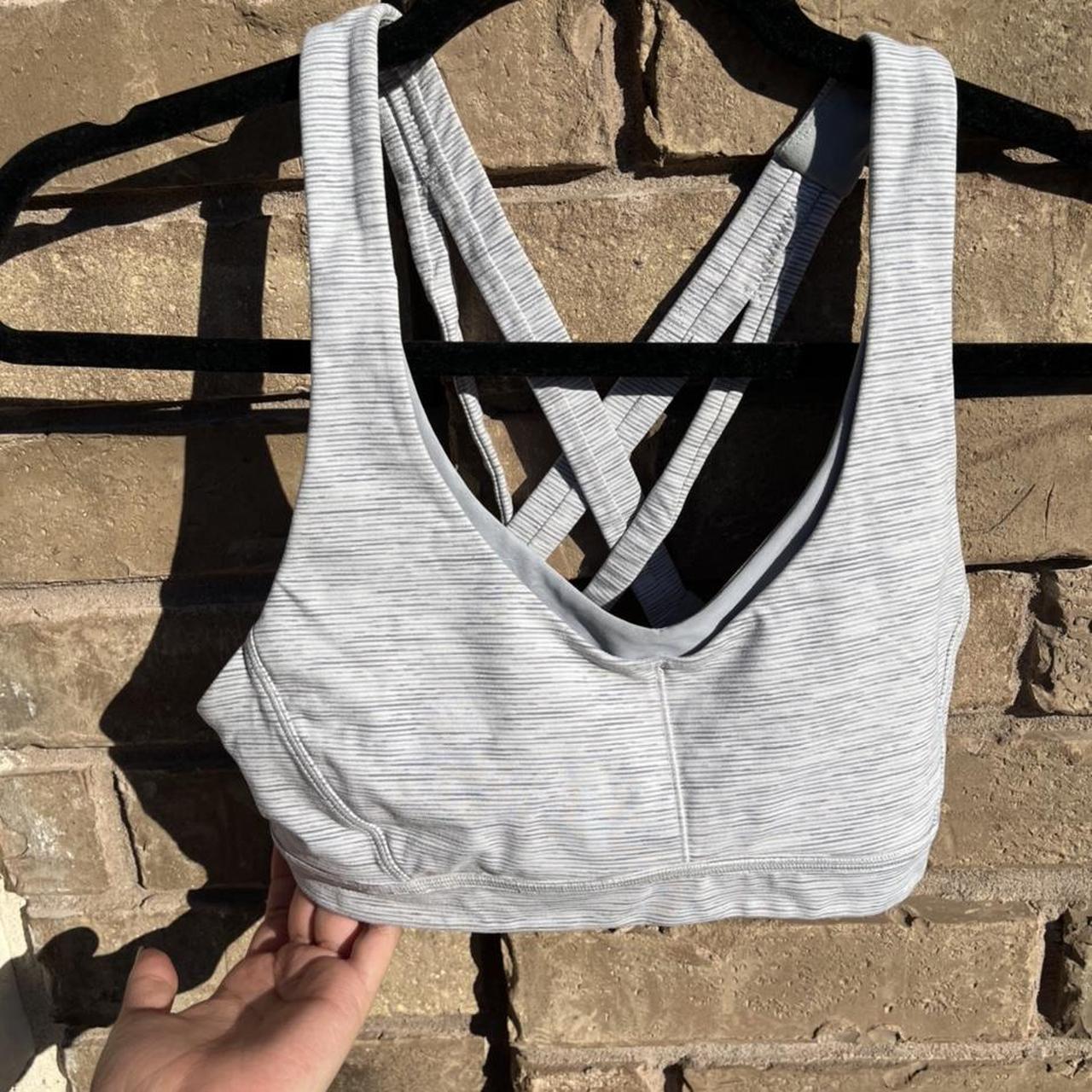 Cool grey sports bra Size 4 - Depop