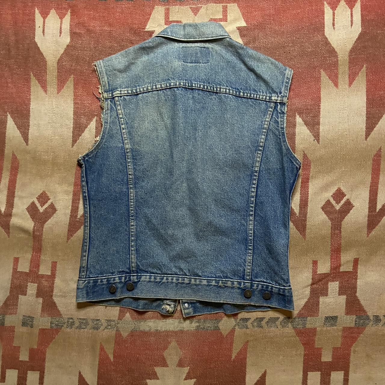 Vintage 80s Levi’s denim cut off vest - good wear... - Depop