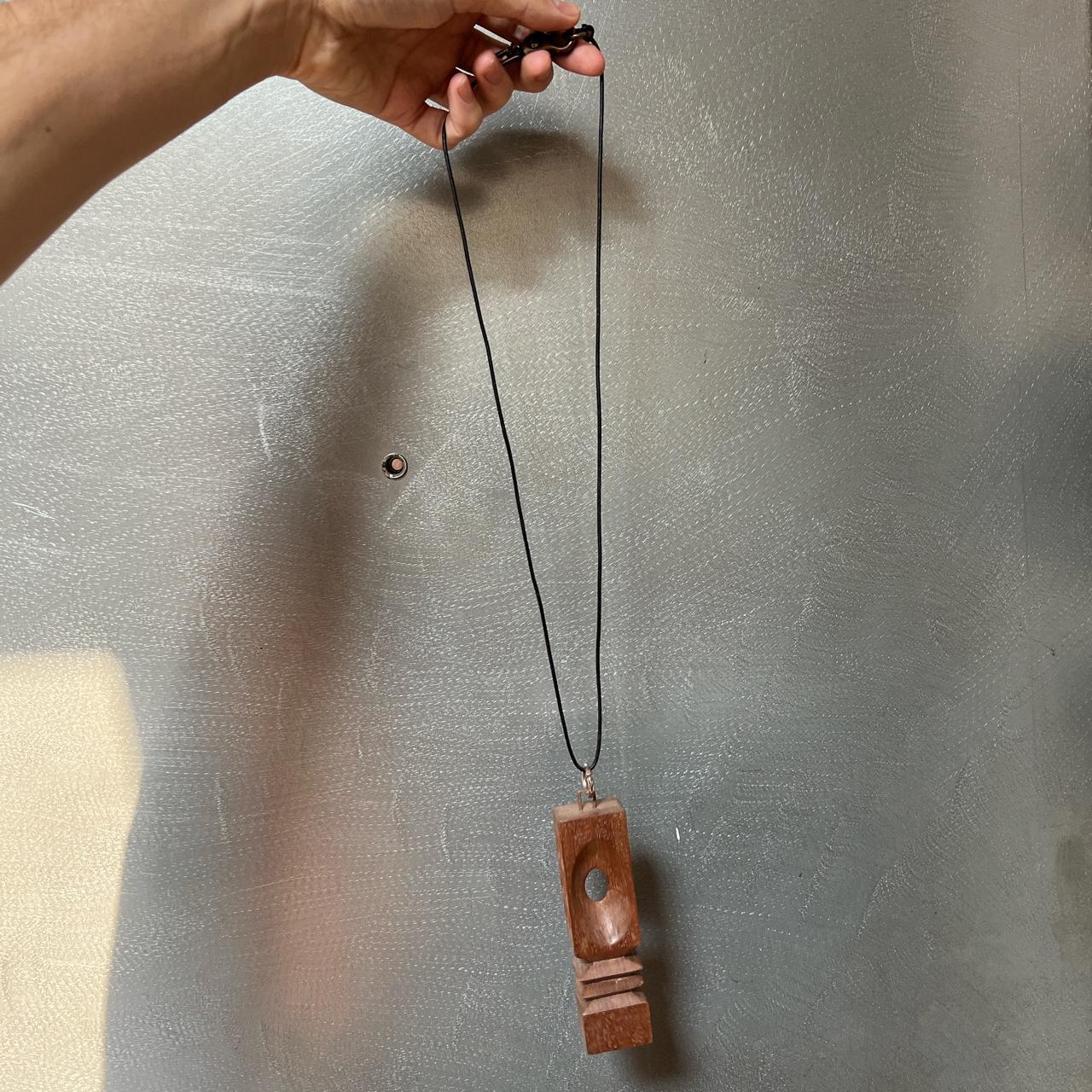 MILO KESTER Hand Carved Wood & Leather Long Keychain... - Depop