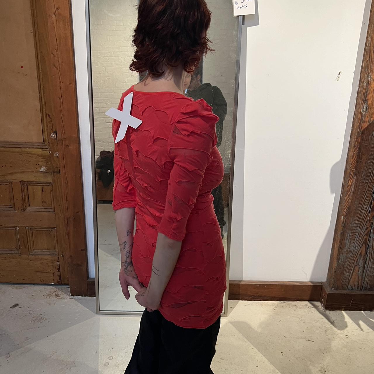 ENCHANTMENT…? Red long top/dress Mesh panelling... - Depop