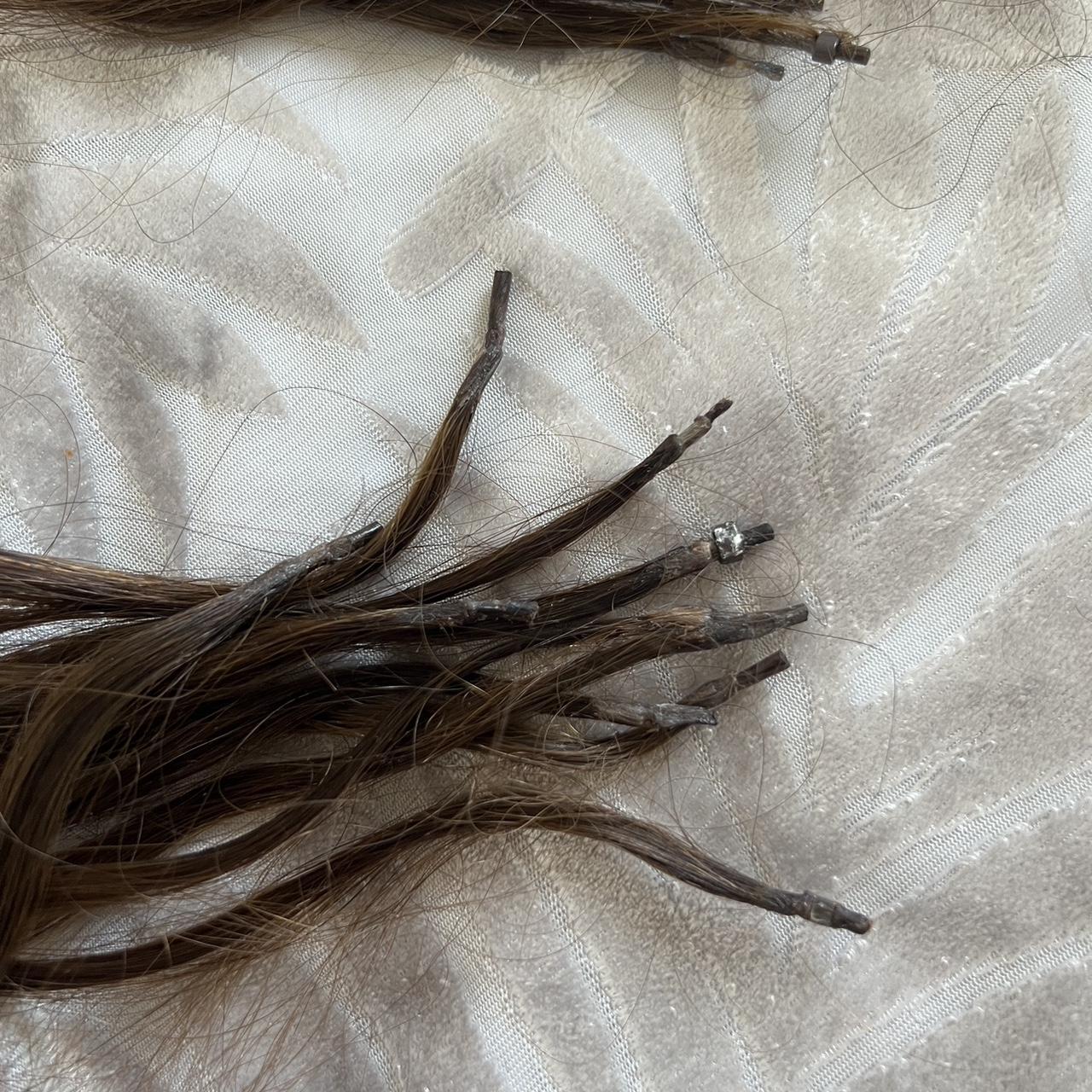 Colour 6 human hair nano bonds 20 inch has been used... - Depop